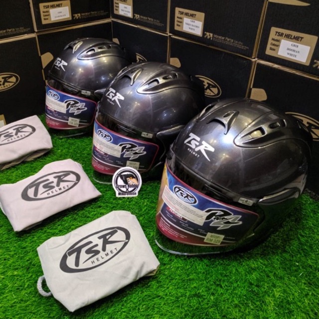 Jual Helm TSR Ram 4 Metalic Grey | Shopee Indonesia