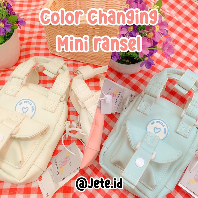 Jual Ransel Color Changing Tas berubah warna UV mini ransel travel bag ...