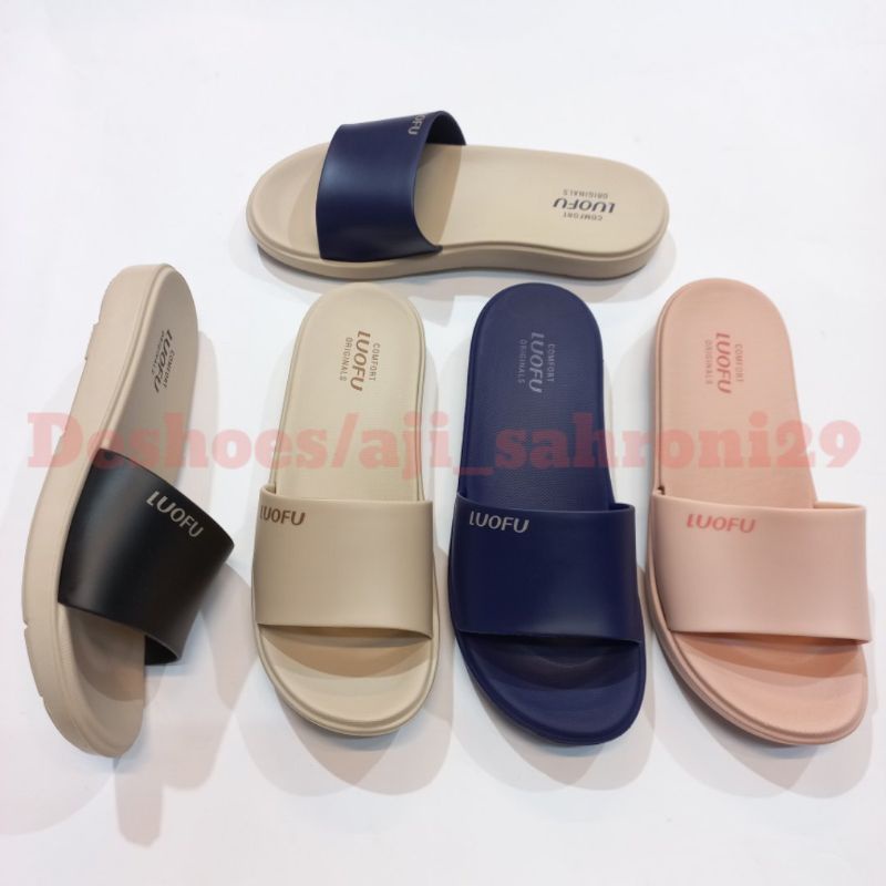 Jual LUOFU E 7172 BW SIZE 36-40 ORIGINAL l Sandal Selop jelly wanita l ...