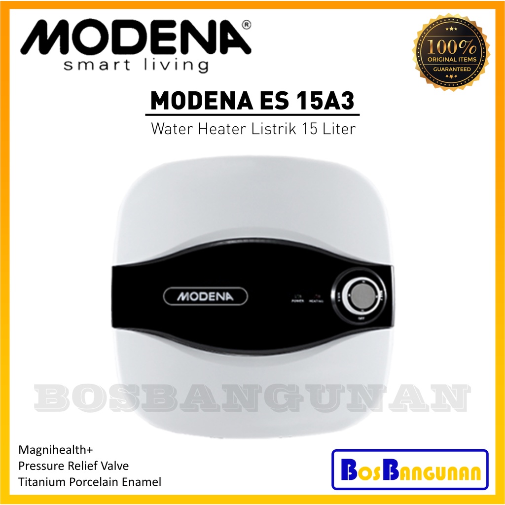 Jual Water Heater MODENA ES 15 A3 / Pemanas Air Listrik MODENA ES15A3 ...