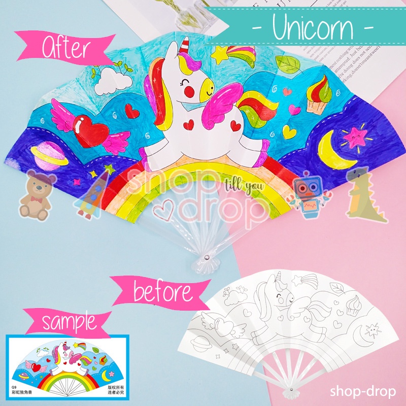 Jual Mainan DIY Mewarnai Kipas Lipat - Mainan edukasi DIY Coloring Fan ...