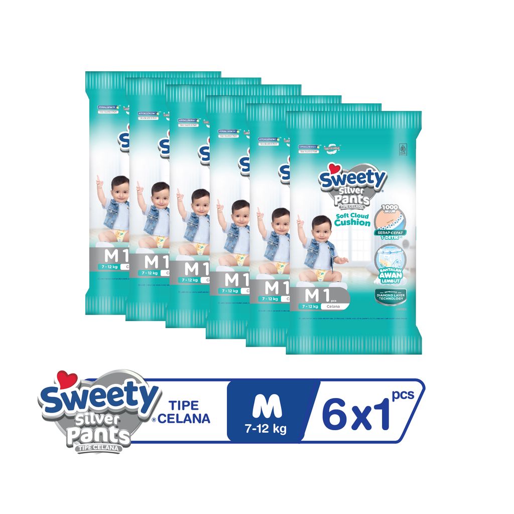 Jual [GIFT] Sweety Silver Pants M 1s (x 6 Pcs) | Shopee Indonesia