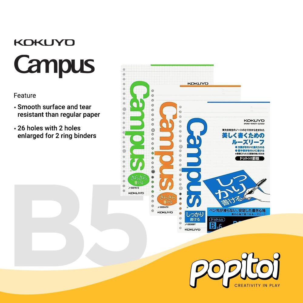 Jual KOKUYO Campus Paper Loose Leaf Refill B5 50 100 Kertas Isi Ulang Binder | Shopee Indonesia