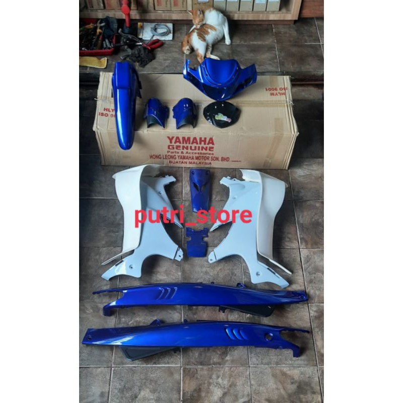 Jual body fullset yamaha 125z putih biru original | Shopee Indonesia