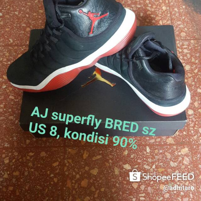 Jual Sepatu Olahraga Basket Air Jordan Superfly Original BRED ukuran US 8, lengkap dengan Box ...