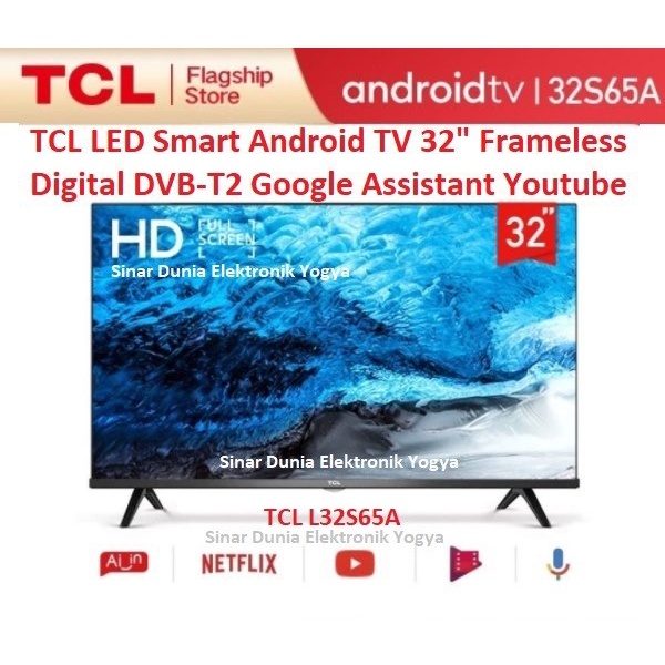 Jual TCL LED Android TV 32" Smart TV Frameless L32S65A 32S65A Digital ...