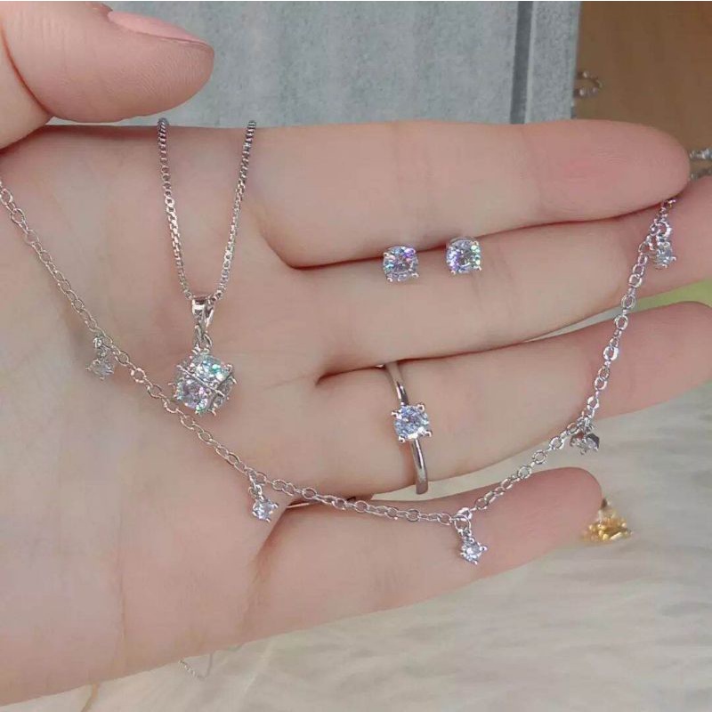 Jual SET PERHIASAN PERAK PERMATA SATU | Shopee Indonesia