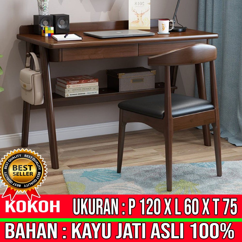 Jual MEJA KERJA MODEL KOREA JEPANG/ SET MEJA KERJA SCANDINAVIAN/ KAYU ...