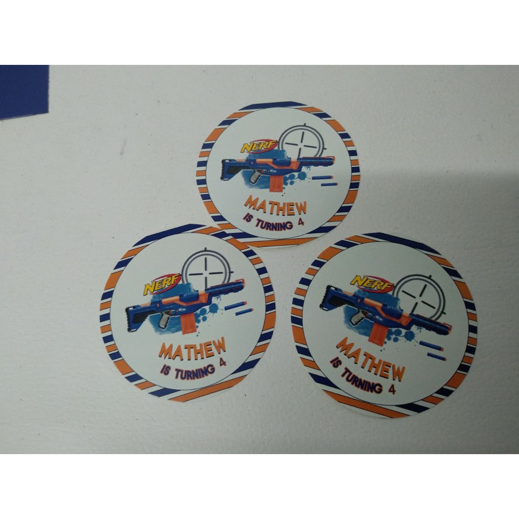 Jual Stiker Pudding Custom Karakter Nerf / Label Pudding Custom ...