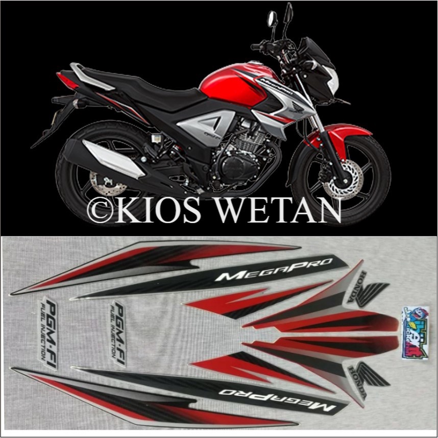 Jual STRIPING HONDA MEGAPRO MEGA PRO F1 FI HITAM MERAH TAHUN 2013 2014 ...