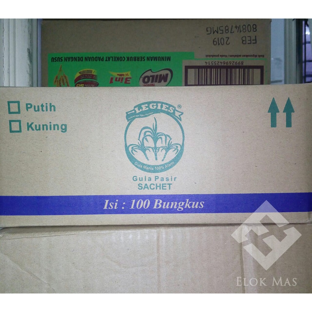 Jual Gula Pasir Kemasan Sachet merk LEGIES ±40gr per DUS isi 100 ...