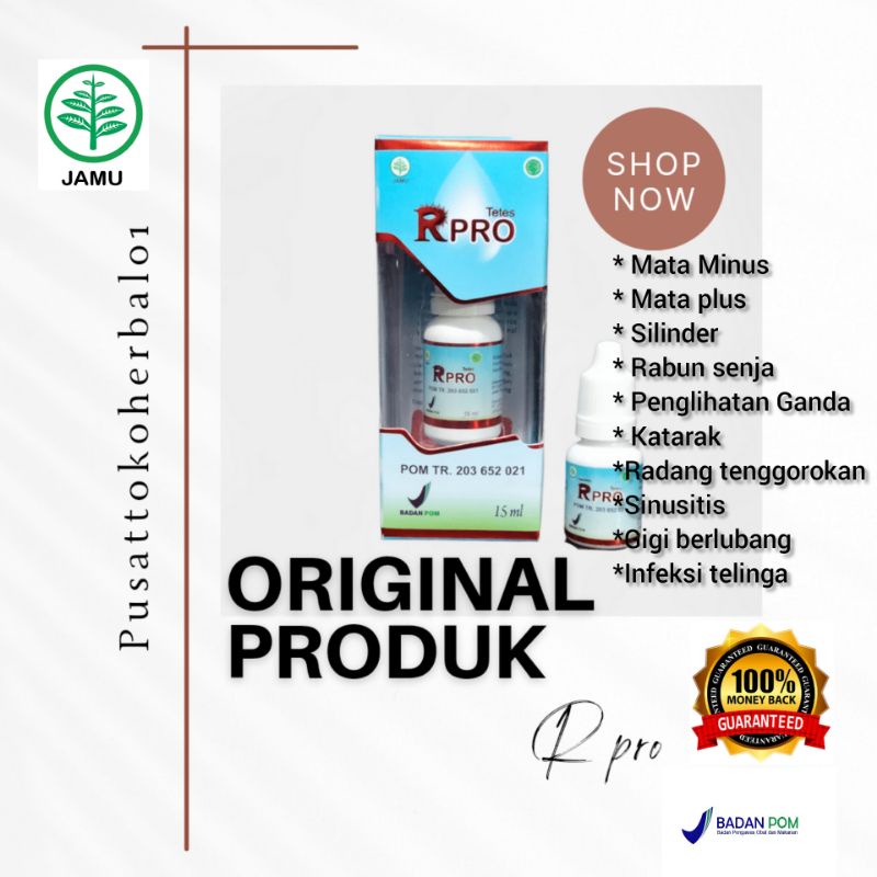Jual R PRO TETES MATA OBAT KATARAK/GLUKOMA/SILINDER/MINUS HERBAL RPRO ...