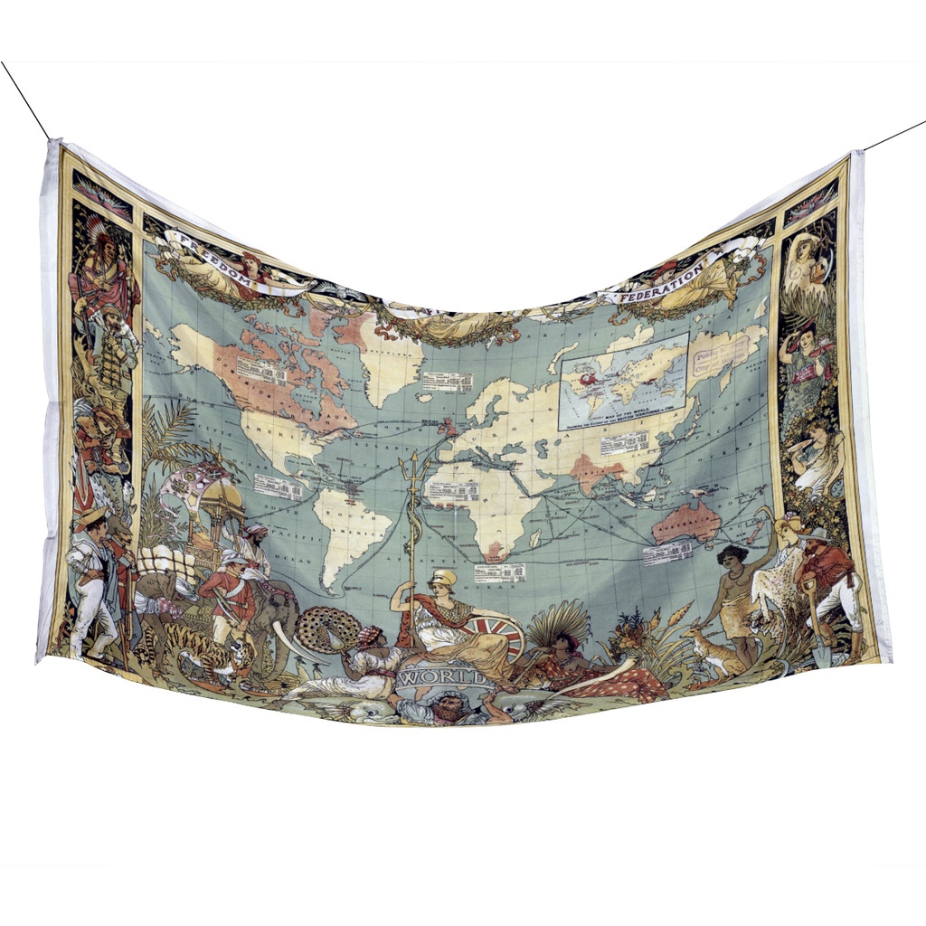 Jual Tapestry Wall Decor Hiasan Dinding Maps World Vintage Old Classic ...