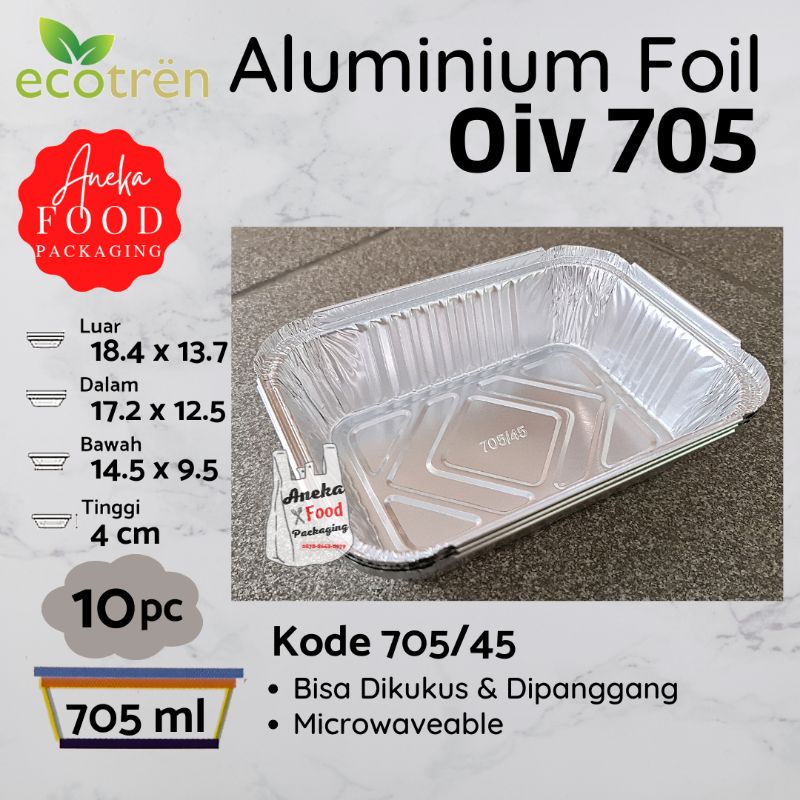 Jual 10pc- Wadah cup aluminium foil kingfoil loyang kotak Oiv 705 ...