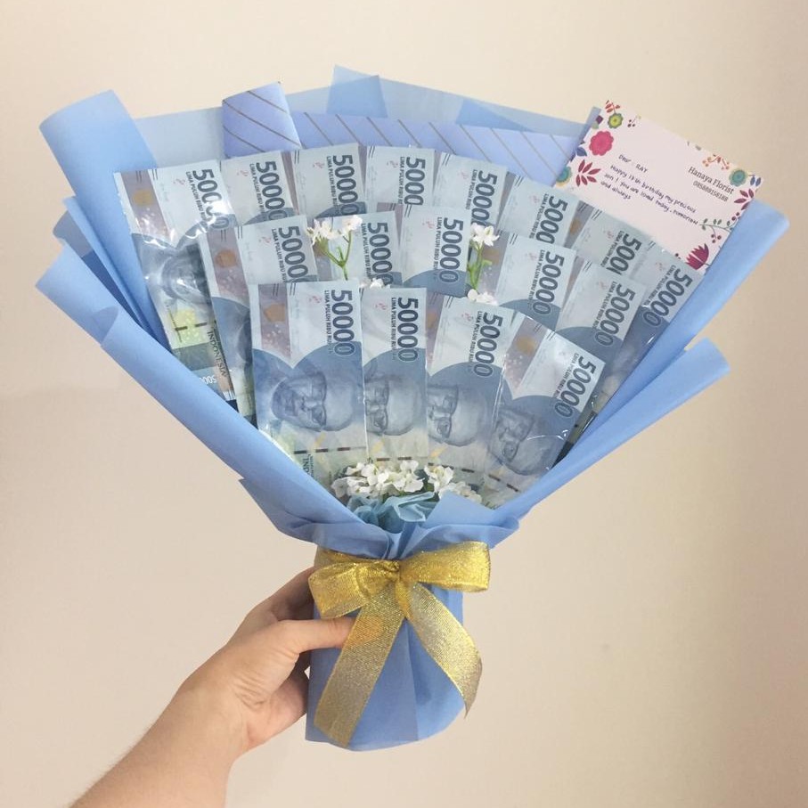 Jual Bouquet money | buket uang | buket hadiah pecahan 50000 rupiah ...