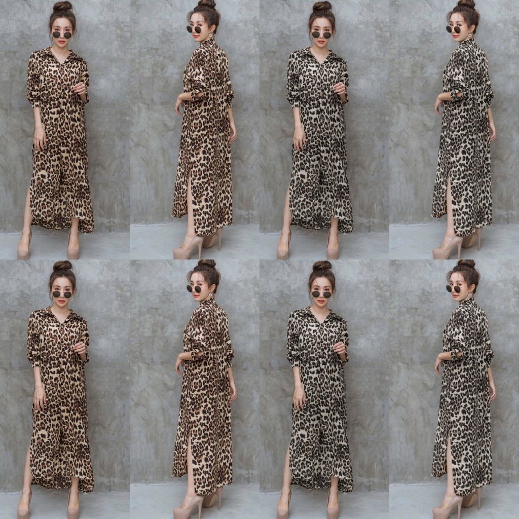 Jual Baju Dress Ledyan Leopard Jumbo Long Dress Maxi Dress Big Size ...