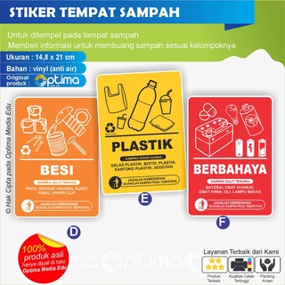 Jual STIKER TEMPAT SAMPAH ORGANIK , RESIDU, KERTAS, BESI, PLASTIK ...