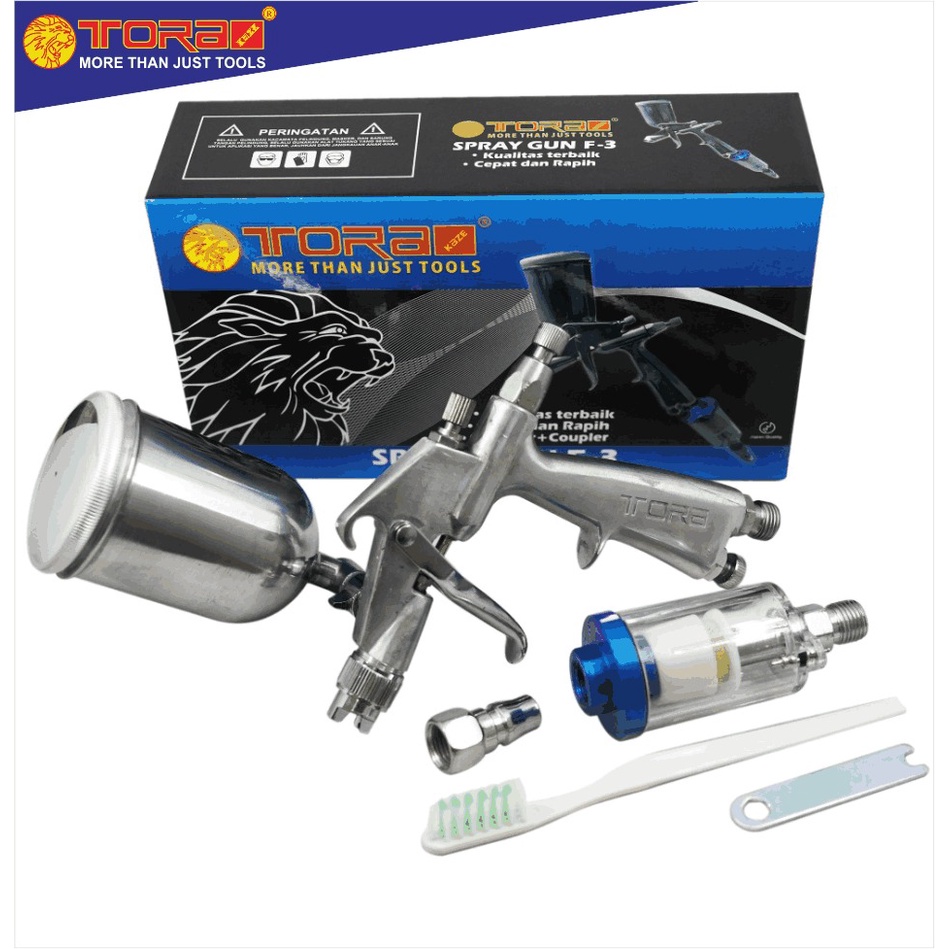 Jual TORA Spray Gun F3 + Filter Coupler - Alat Semprot Cat Tabung Atas ...