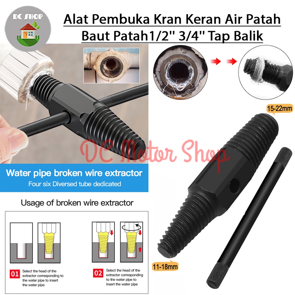 Jual Alat Pembuka Kran Keran Air Patah / Baut Patah1/2'' 3/4'' Tap ...