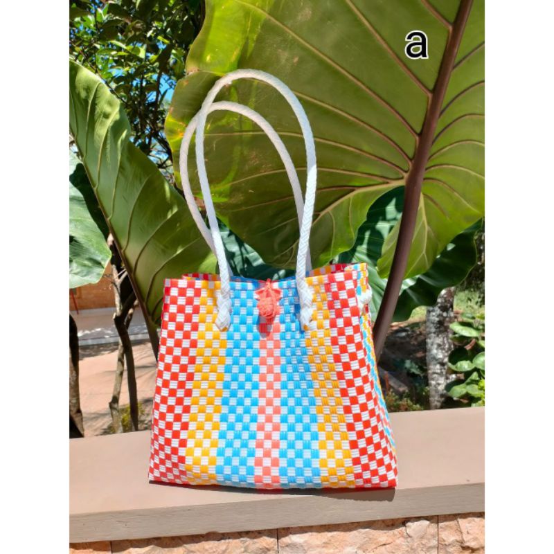 Jual TAS JALI/TAS ANYAMAN/TAS JALI PREMIUM WARNA RAINBOW | Shopee Indonesia
