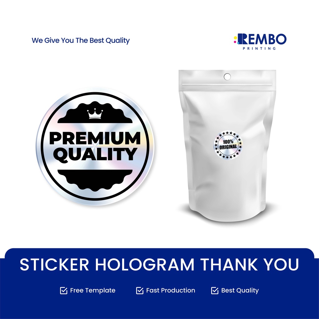 Jual STIKER LABEL STICKER SEGEL THANK YOU HOLOGRAM MURAH | Shopee Indonesia