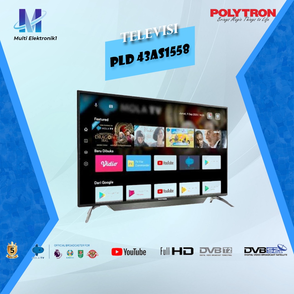 Jual TV LED 43 inch POLYTRON PLD43AS1558 SMART TV | Shopee Indonesia