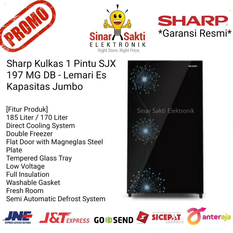 Jual Sharp Kulkas 1 Pintu SJX 197 MGDB MG DB Lemari Es Kapasitas Jumbo ...