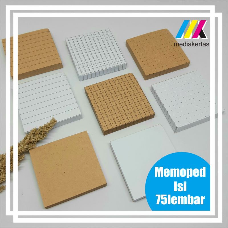 Jual Memoped grid line dot Memoped Craft Notepad Blank Polos Putih ...