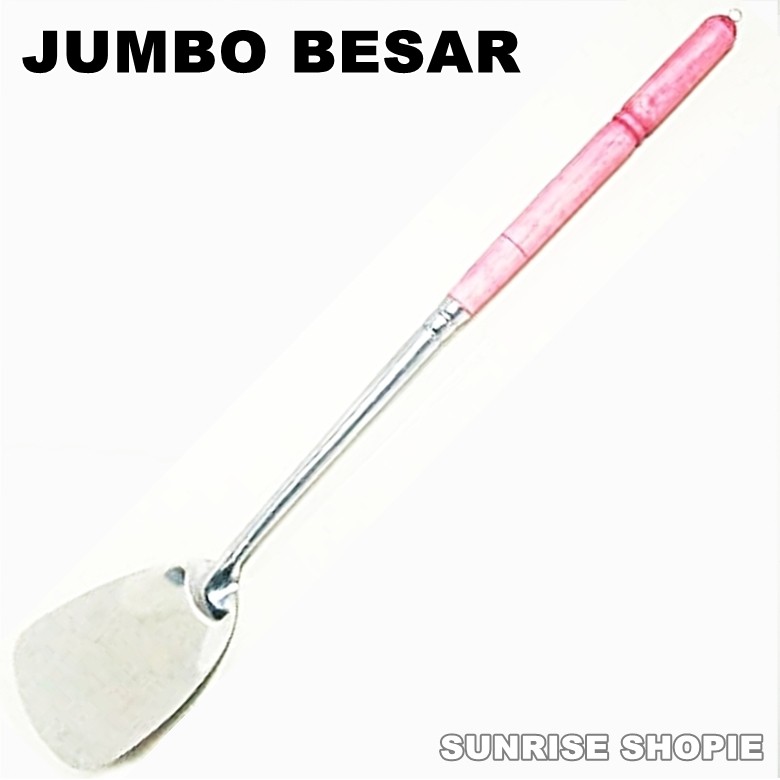 Jual Sutil Jumbo Besar Stainless - Spatula Gagang Kayu | Shopee Indonesia