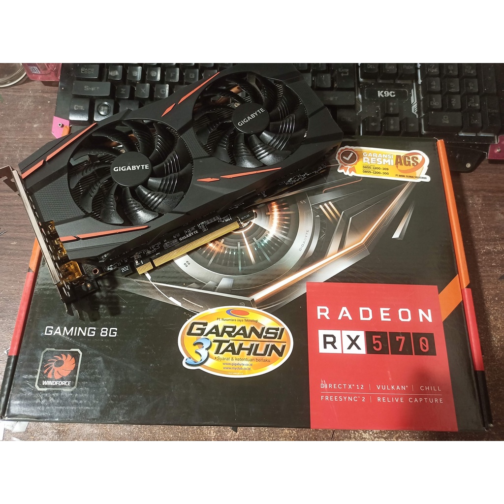 Jual VGA 8GB AMD RX 570 Gaming Gigabyte || FullSet || Garansi on sampai ...
