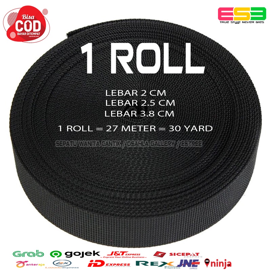 Jual Tali Webbing JV 2cm, 2,5cm 3,8cm Tebal Tabular Hammock Tas Nylon ...
