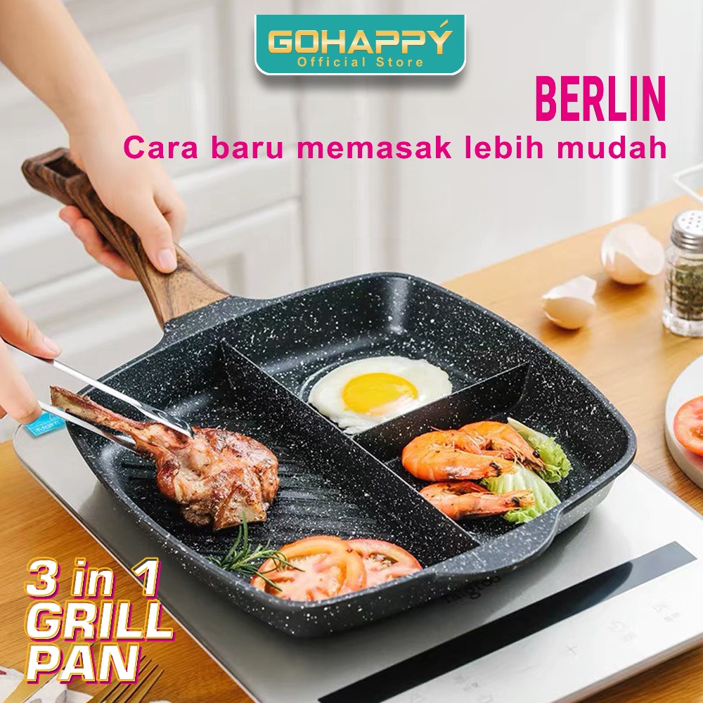 Jual SUPERPRIMES Panci Sekat Frypan 3 divider BERLIN GOHAPPY GHB-03 ...