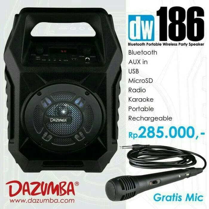 Jual Speaker Aktif Portable Bluetooth Karaoke and Radio Dazumba DW186 | Shopee Indonesia