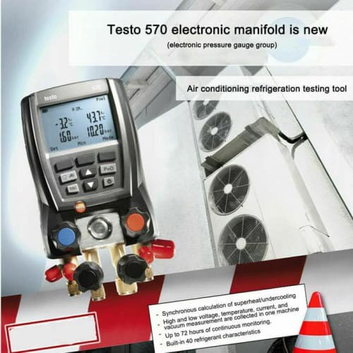 Jual Testo 570 4-Valve digital manifold kit with data logging Murah ...