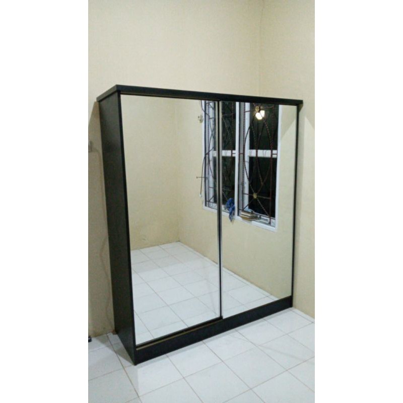 Jual LEMARI PAKAIAN SLIDING/LEMARI PAKAKAI SLEDING FULL CERMIN/LEMARI ...