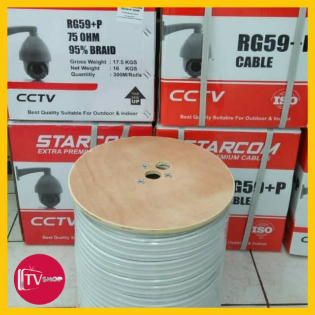 Jual KABEL CAMERA CCTV COAXIAL RG59 + POWER 300 METER / 1 ROLL MURAH ...