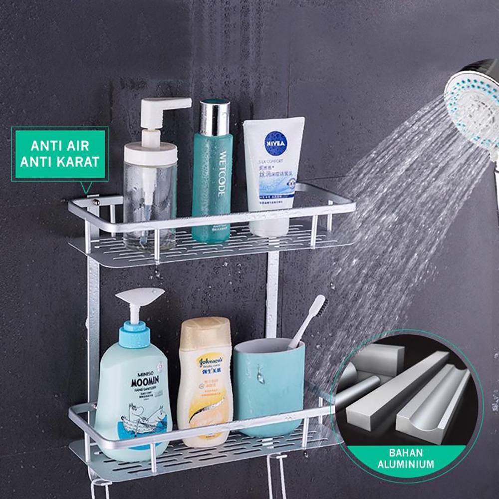 Jual Rak Sabun Kamar Mandi Dinding Rak Serbaguna Bahan Aluminium Bentuk ...