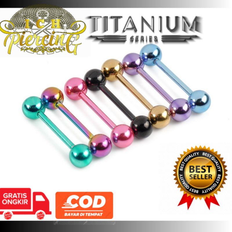 Jual barbel lidah warna ukuran 1,5cm / barbel lidah terbaru 7 warna ...