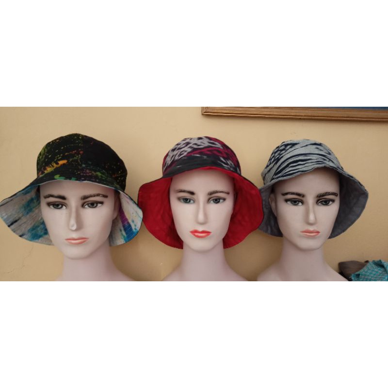 Jual bucket hat tenun/ bucket hat/17A/17B/ topi bucket/ topi bucket hat ...