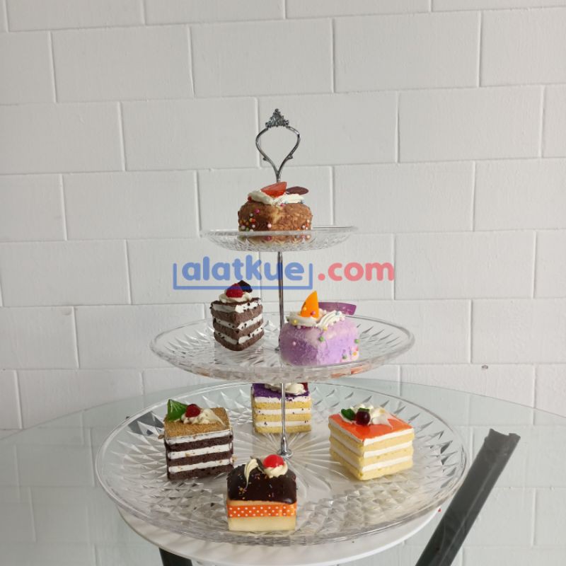 Jual Tempat Kue Cake Stand Susun 3 Diamond Clear | Shopee Indonesia
