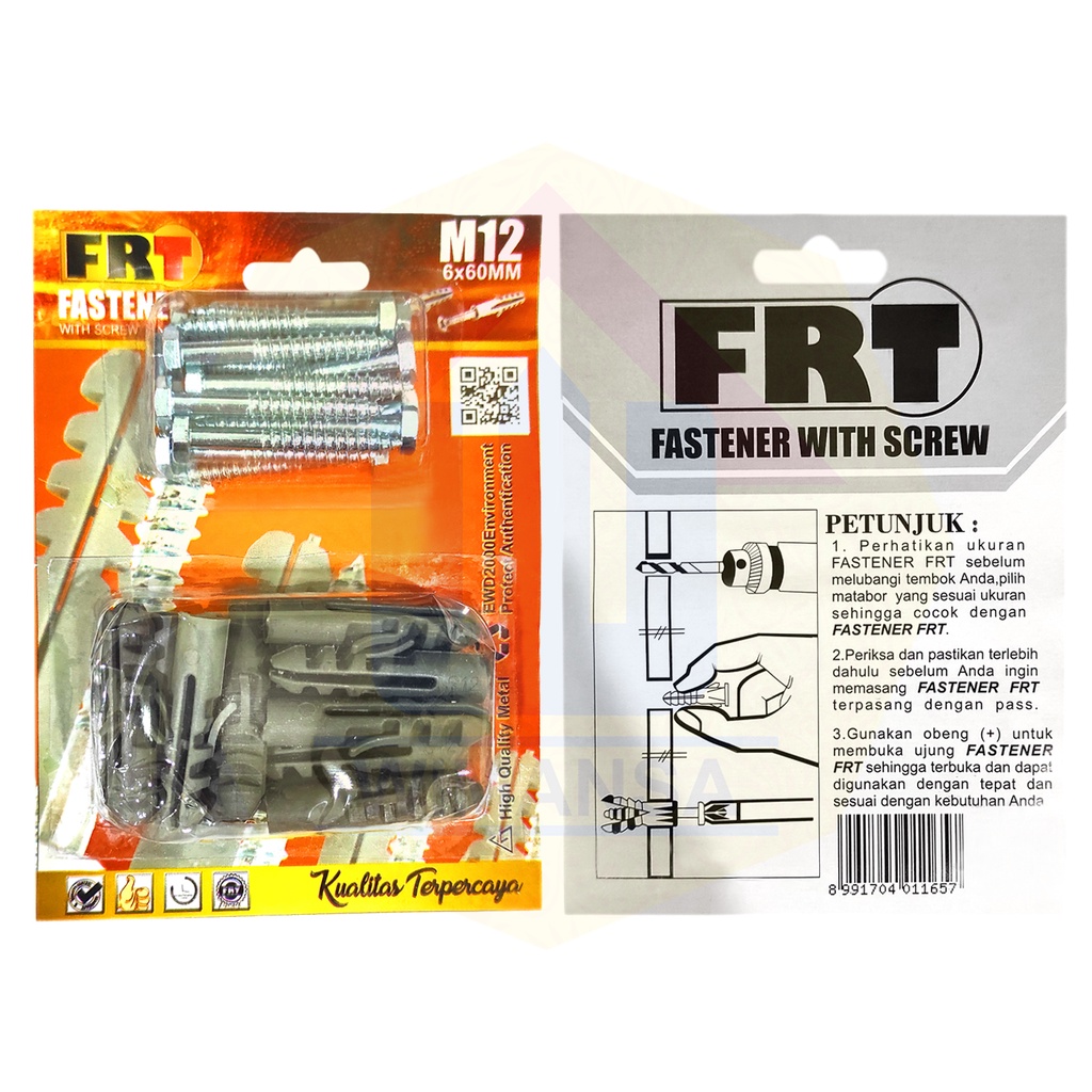 Jual FRT FASTENER M12 6X60MM- ANGKUR DAN SKRUP | Shopee Indonesia