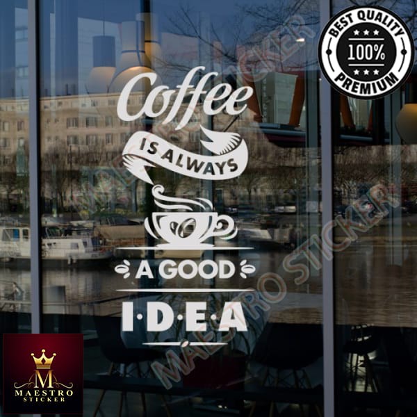 Jual Cutting Stiker Coffee Idea Cafe Kafe Kopi Wall Sticker Dinding ...