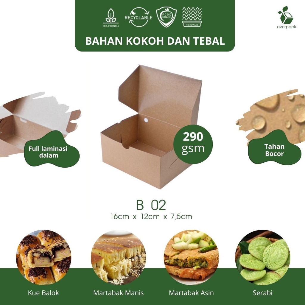 Jual Paper Box (16x12x7.5 | 290 gsm) | Lunch Box | Kraft | Kotak ...