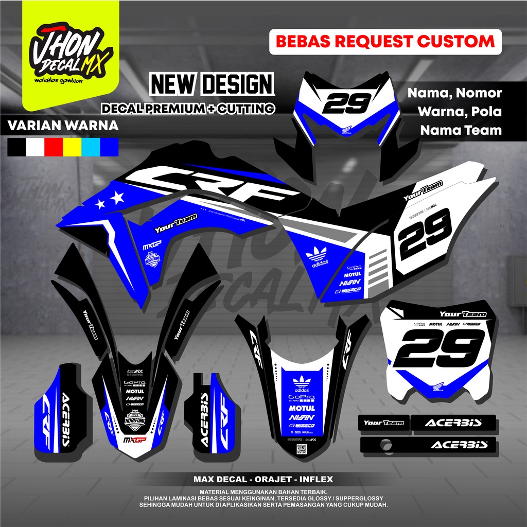 Jual Decal CRF 150 L Full Body - Decal CRF Merah - Decal CRF HItam ...
