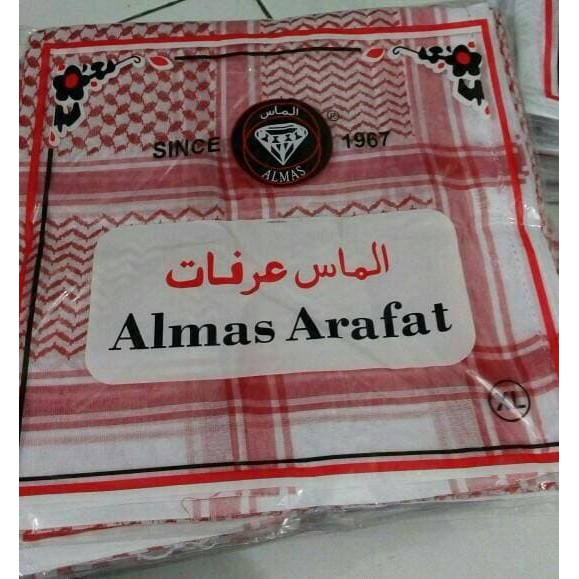 Jual SORBAN ASLI SAUDI Surban Imamah Arab Almas Arafat Shemagh Merah ...