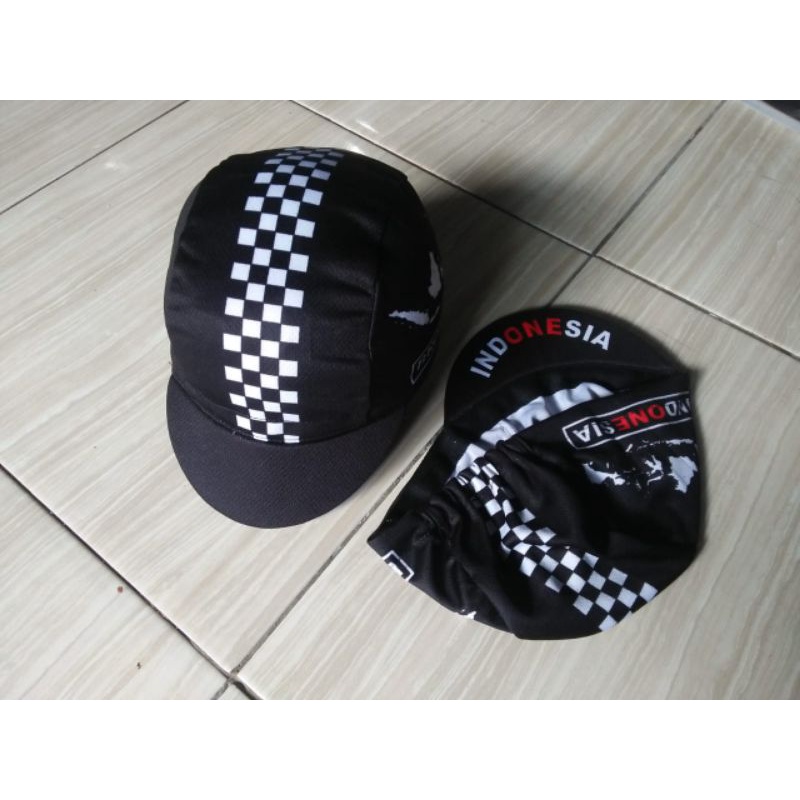 Jual Cycling Cap Topi Sepeda Indonesia Hitam | Shopee Indonesia
