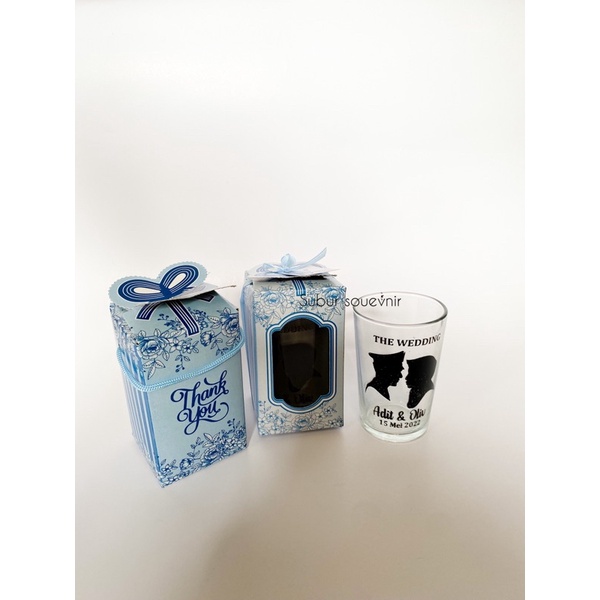 Jual GELAS 10 cm kemas box souvenir gelas kemas box | Shopee Indonesia