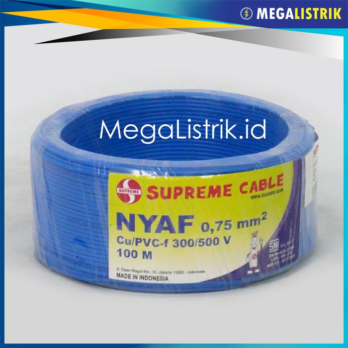 Jual SUPREME NYAF 0.75 MM ( 100 METER ) / KABEL LISTRIK SERABUT TEMBAGA 0,75MM / AF 0,75 / 1 X 0 ...