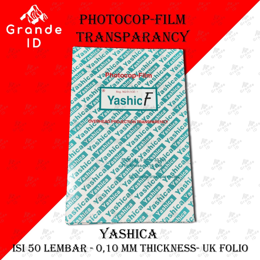 Jual OHP TRANSPARANCY FILM YASHICA ISI 50 PCS PLASTIK TEBAL 0,1MM A4 FOLIO | Shopee Indonesia