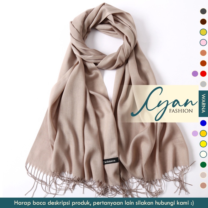 Jual Syal "Florine" (1) Warna Polos, Syal TIPIS bisa untuk pashmina dan ...
